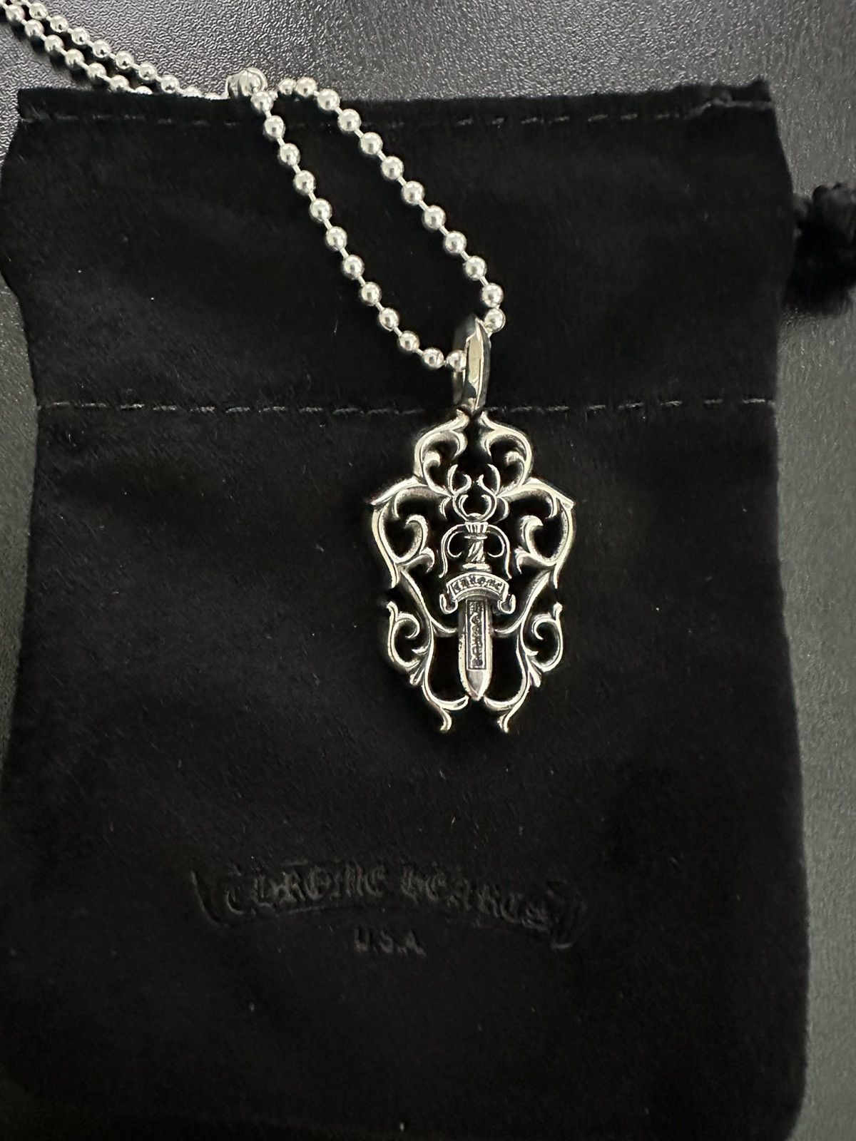 Chrome Hearts Chrome Hearts Vine Dagger pendant and ball chain | Grailed