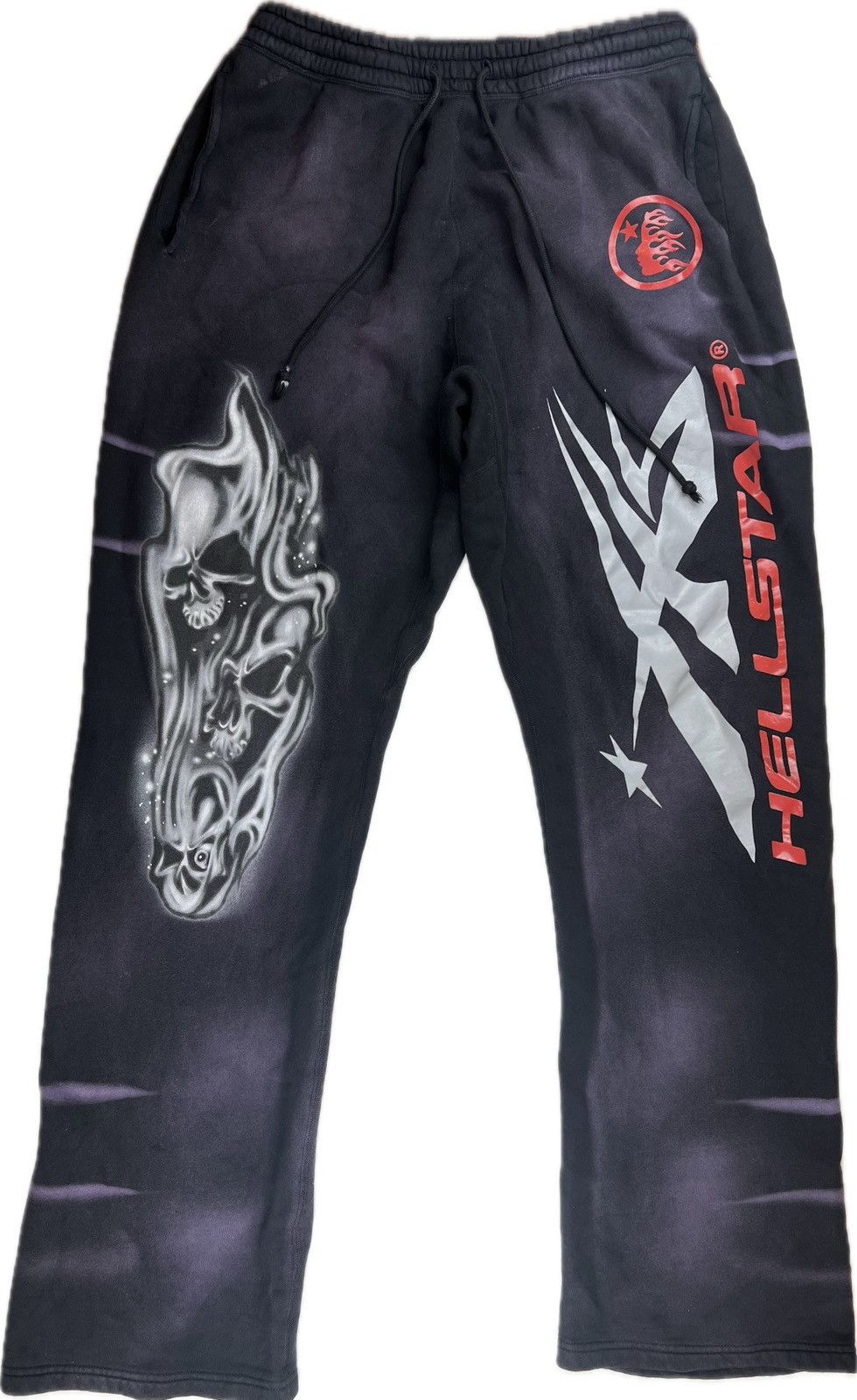 HELLSTAR Hellstar Airbrushed Skull Flare Sweatpants | Grailed