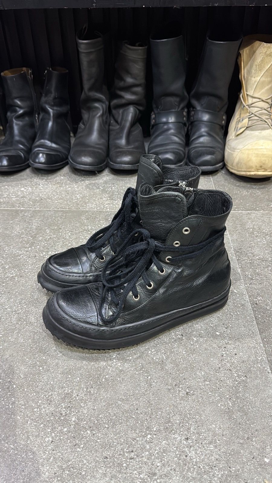 Rick Owens Rick Owens FW09 “CRUST” Ramones High Mainline Staple Heel ...