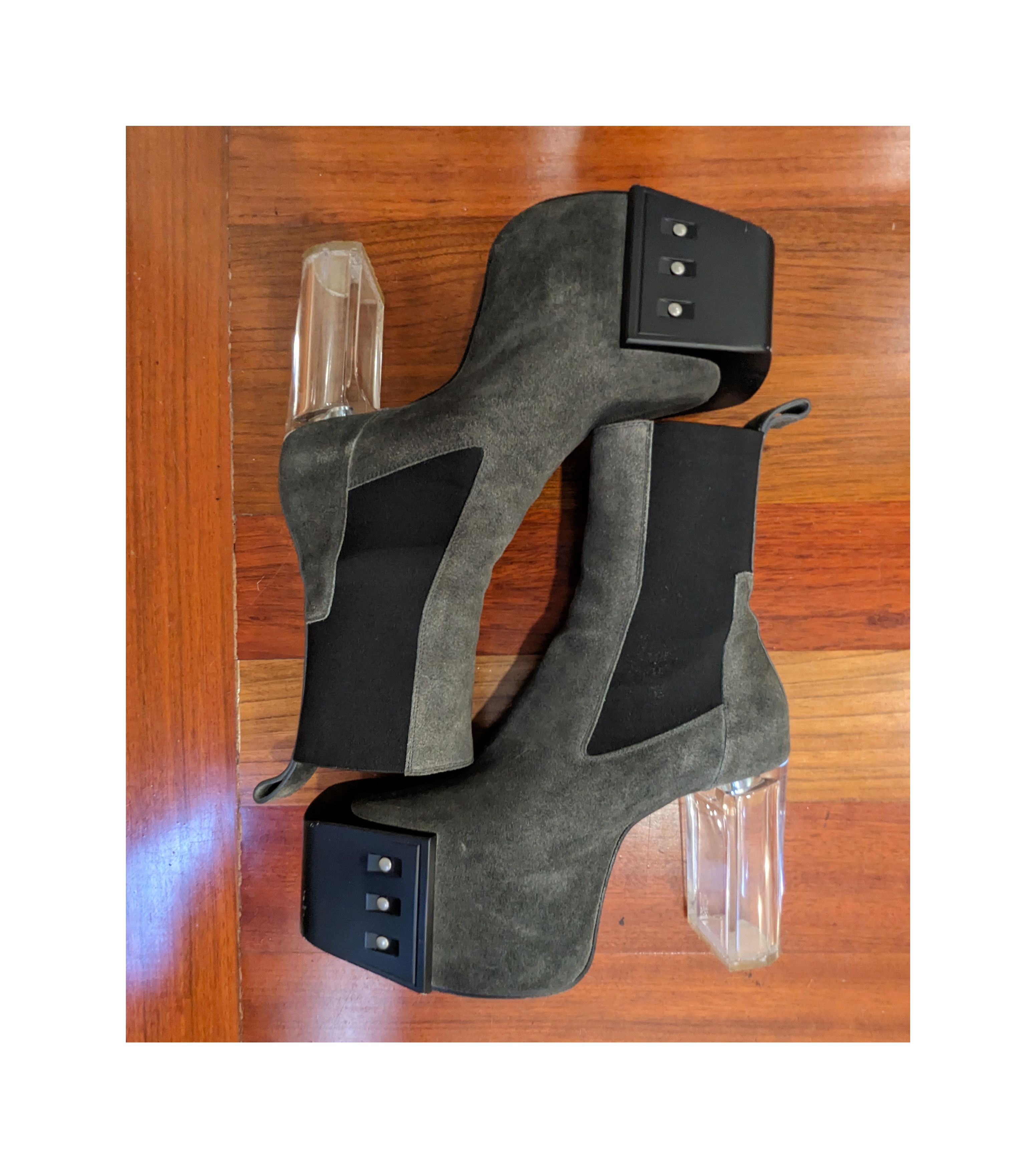 Rick Owens 🗿 Rick Owens Kiss Platform Boots in Dust Suede🗿 | Grailed