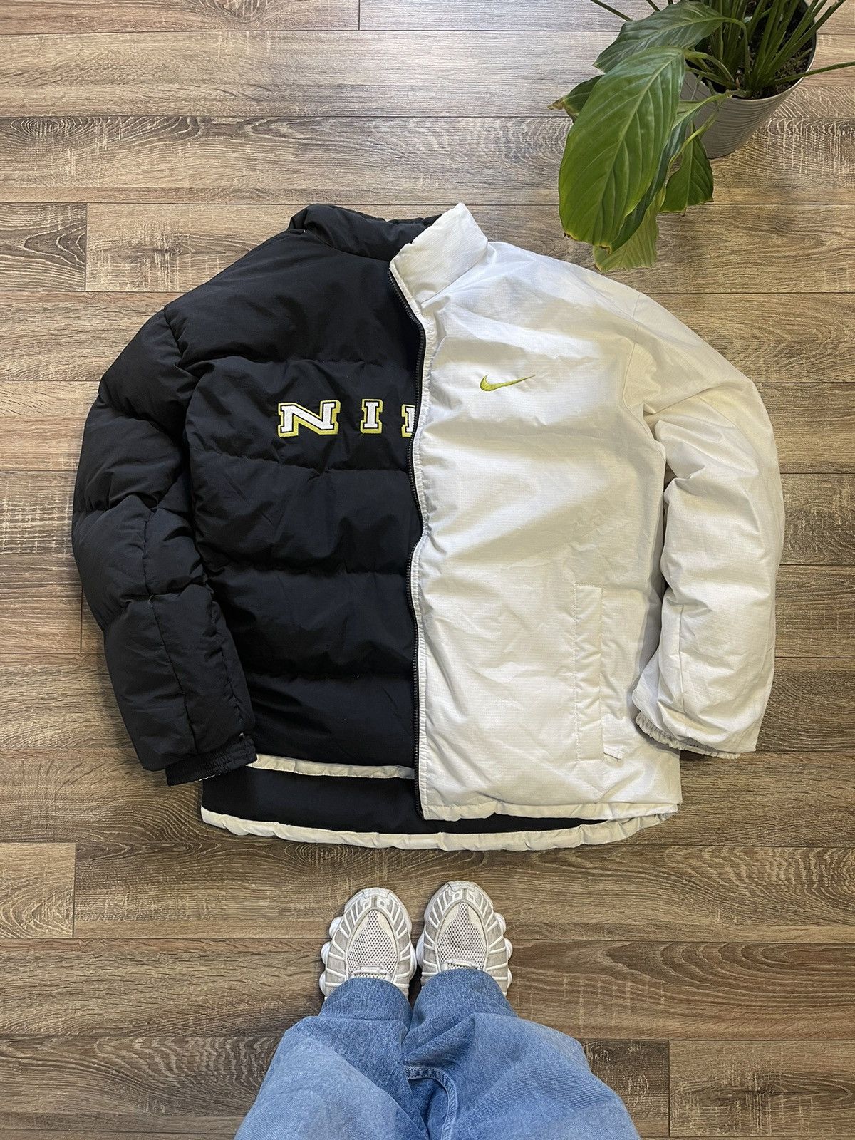 Nike Vintage Nike Double Sided Puffer Jacket Embroidered Big Logo | Grailed