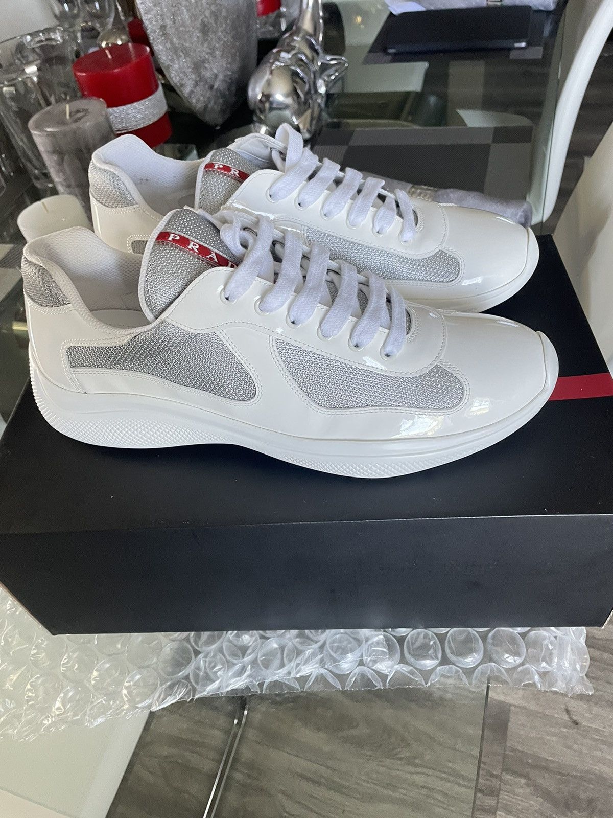 Prada Prada white Americas cup sneakers | Grailed