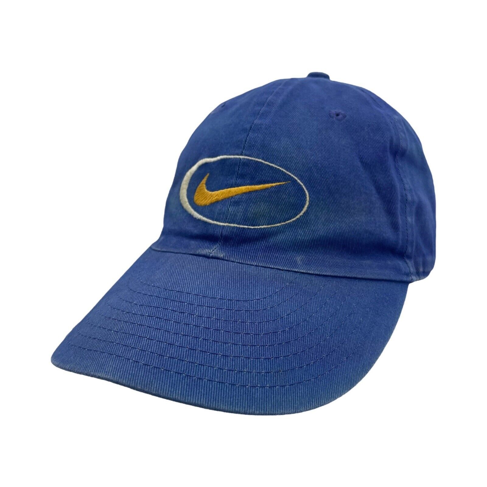 Nike Vintage 1980s Nike Blue Cap 1 Size Hat Swoosh Strap | Grailed