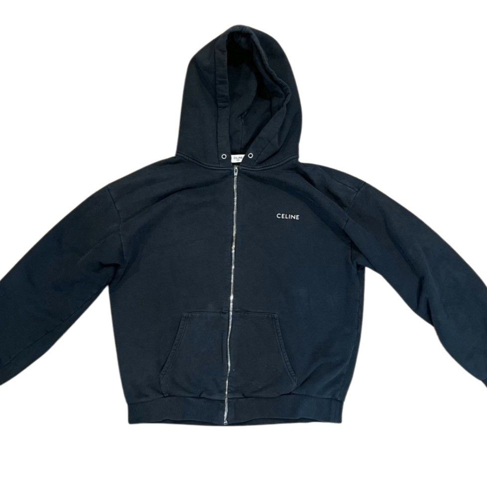 Celine Celine zip up Logo hoodie | Grailed