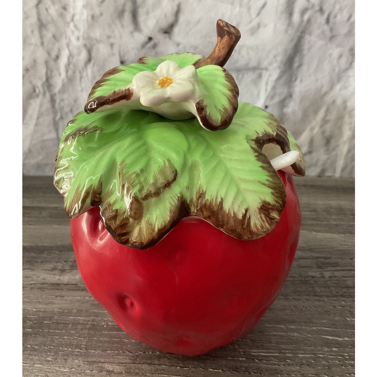 Vintage Vintage Lorrie Design Strawberry Jam Jar with Spoon Vibrant ...