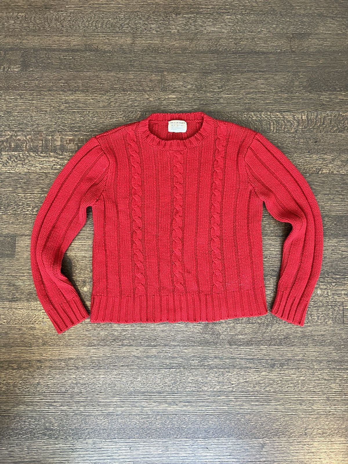 Vintage 1960s/70s Fully Fashioned Red Cable Knit Sweater | Grailed