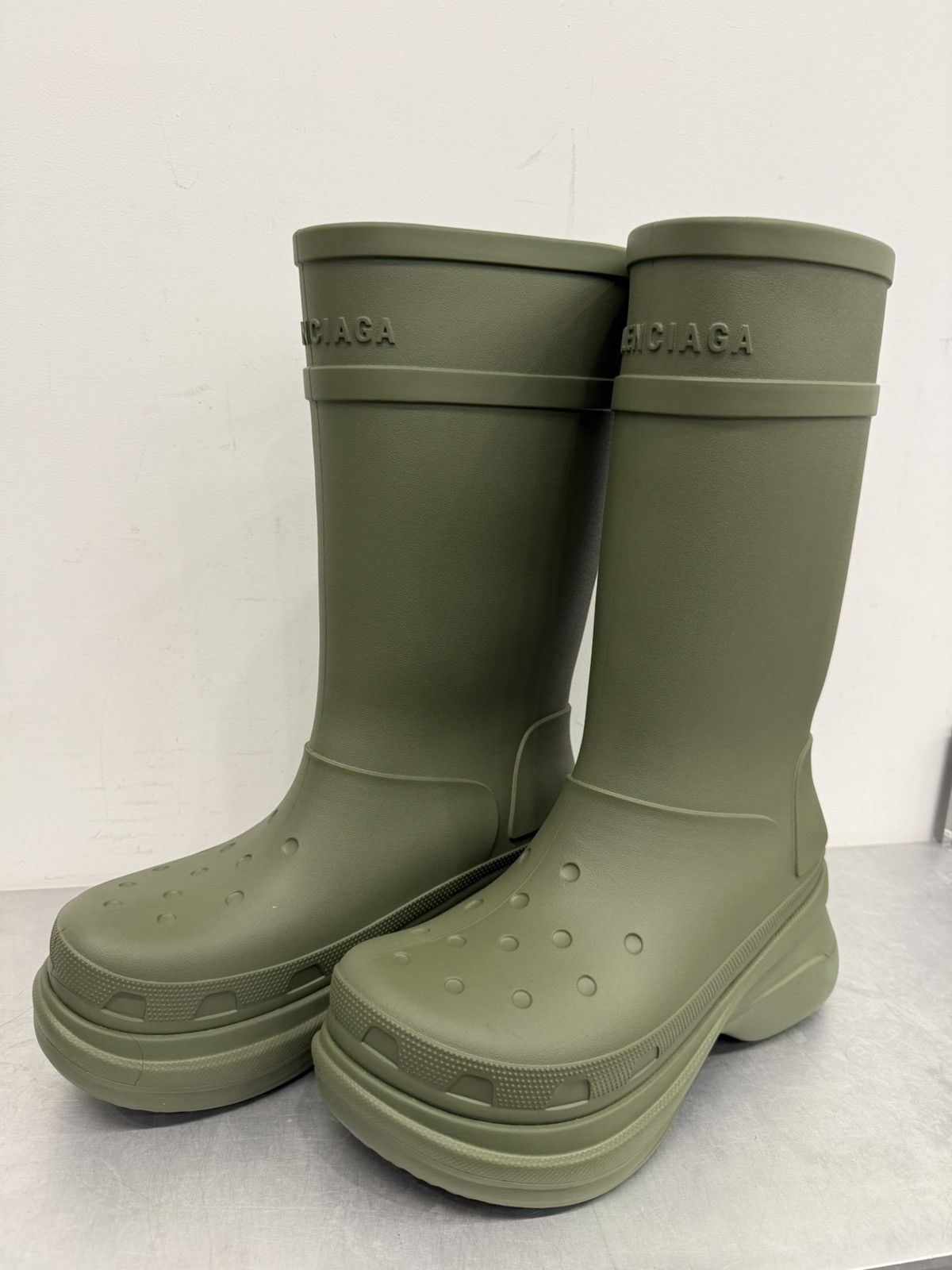 Balenciaga × Crocs Balenciaga Crocs Boot Green | Grailed