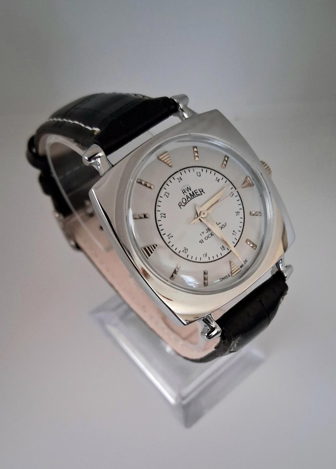 ROAMER Vintage Roamer Men's Leather Mechanical Watch RARE | Grailed