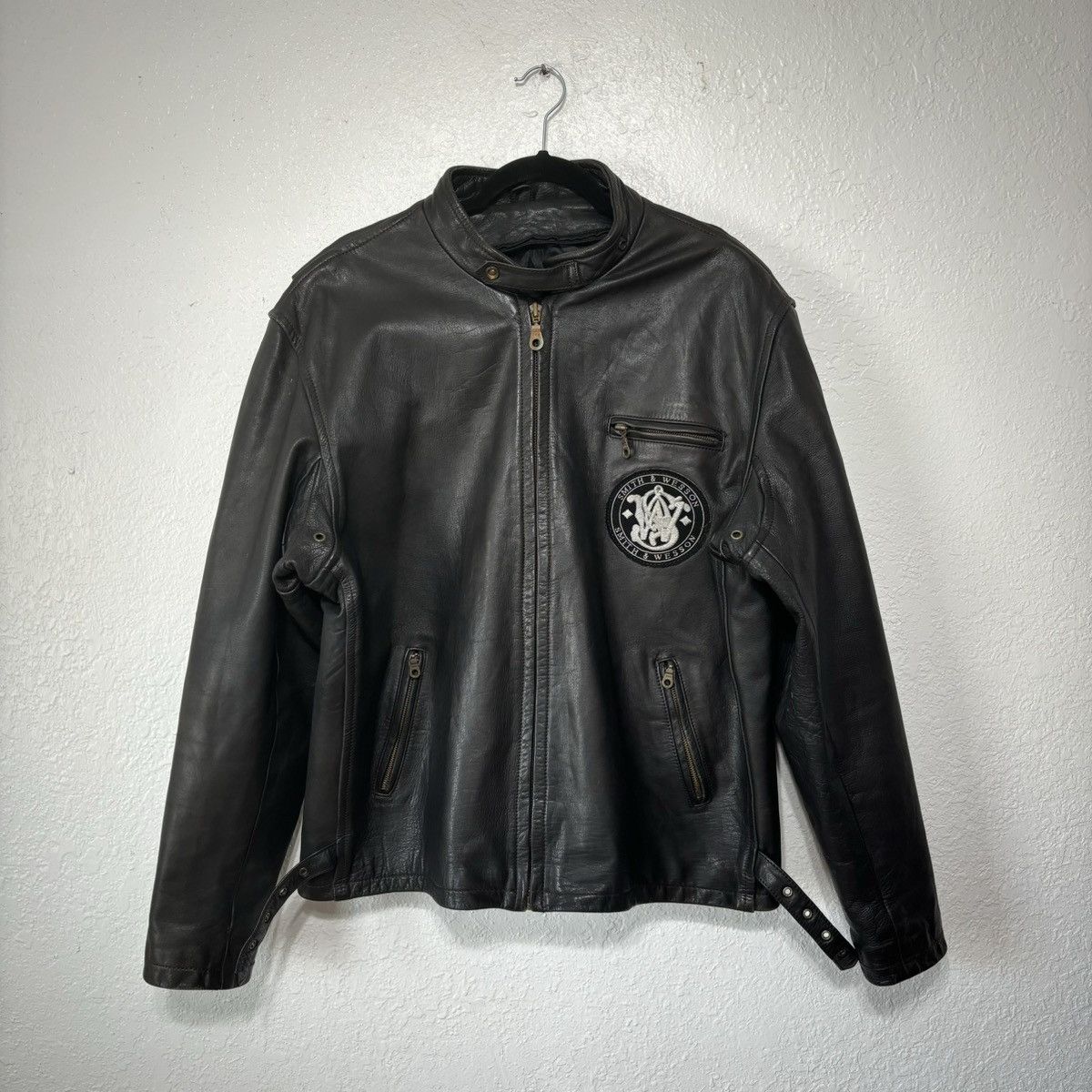 Vintage smith & wesson vintage leather motorcycle biker jacket | Grailed