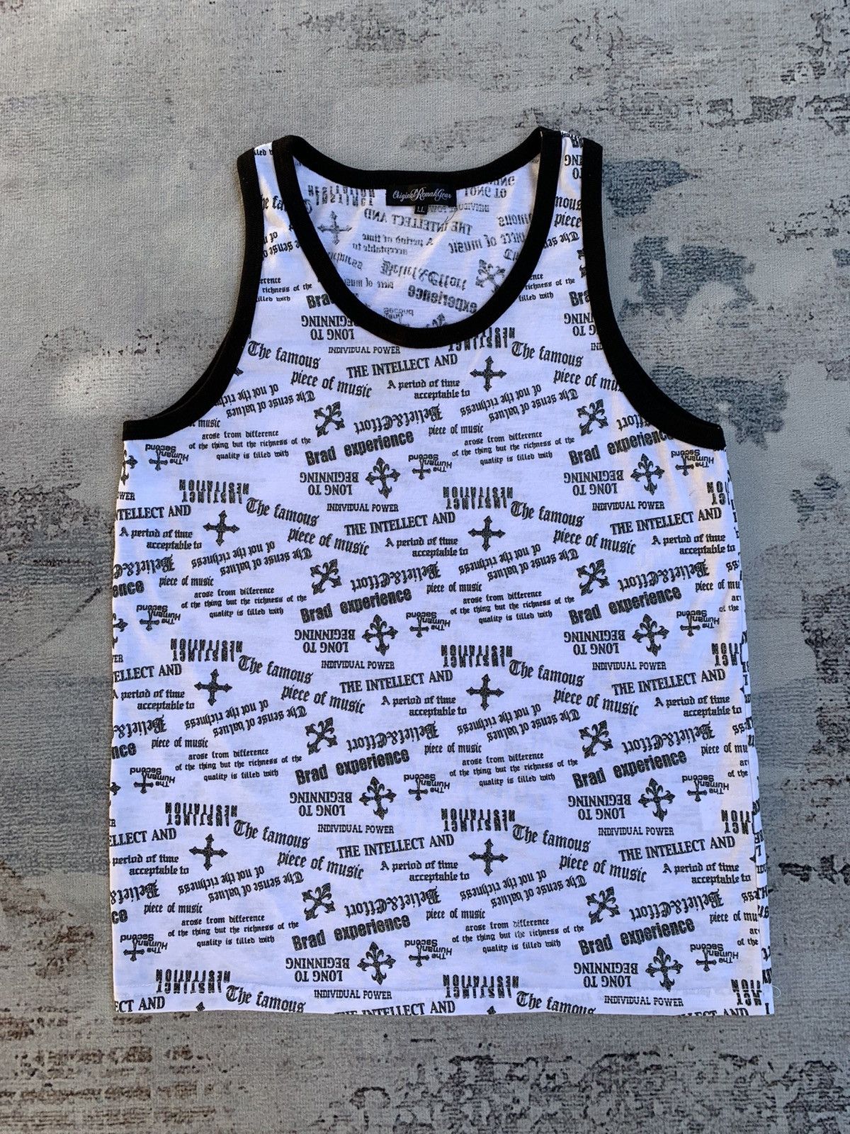 If Six Was Nine Japanese Poem Cross Glitter Y2k Tank Top | Grailed