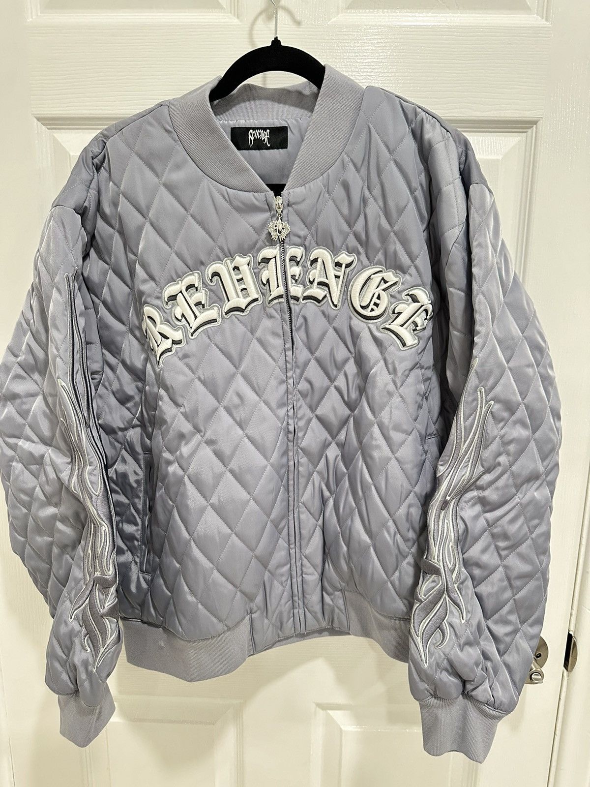 Revenge Revenge Skull Logo Quilted Bomber Jacket | Grailed