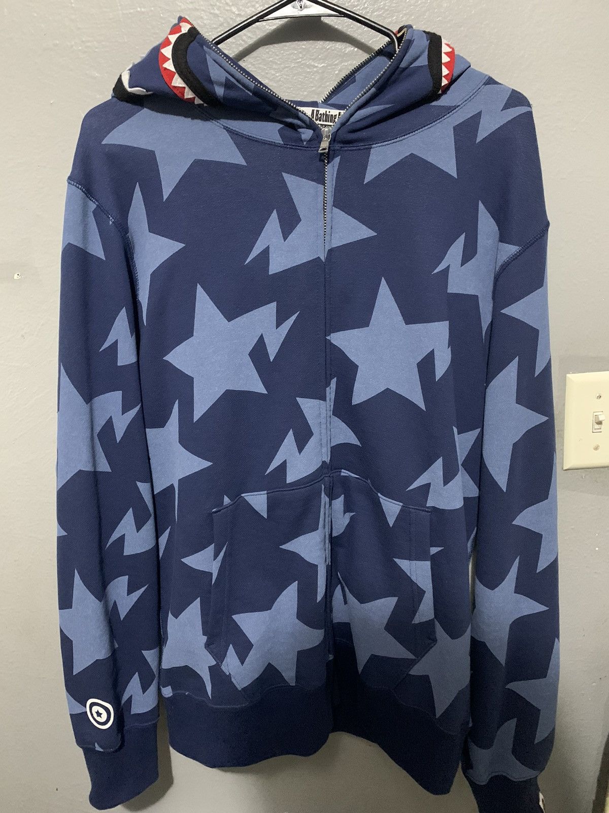 Bape Sta Pattern Shark Full Zip Hoodie | Grailed