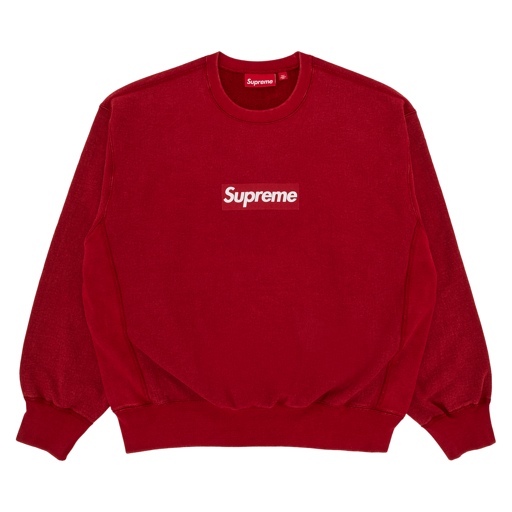 Supreme Supreme Washed Box Logo Crewneck Red | Grailed