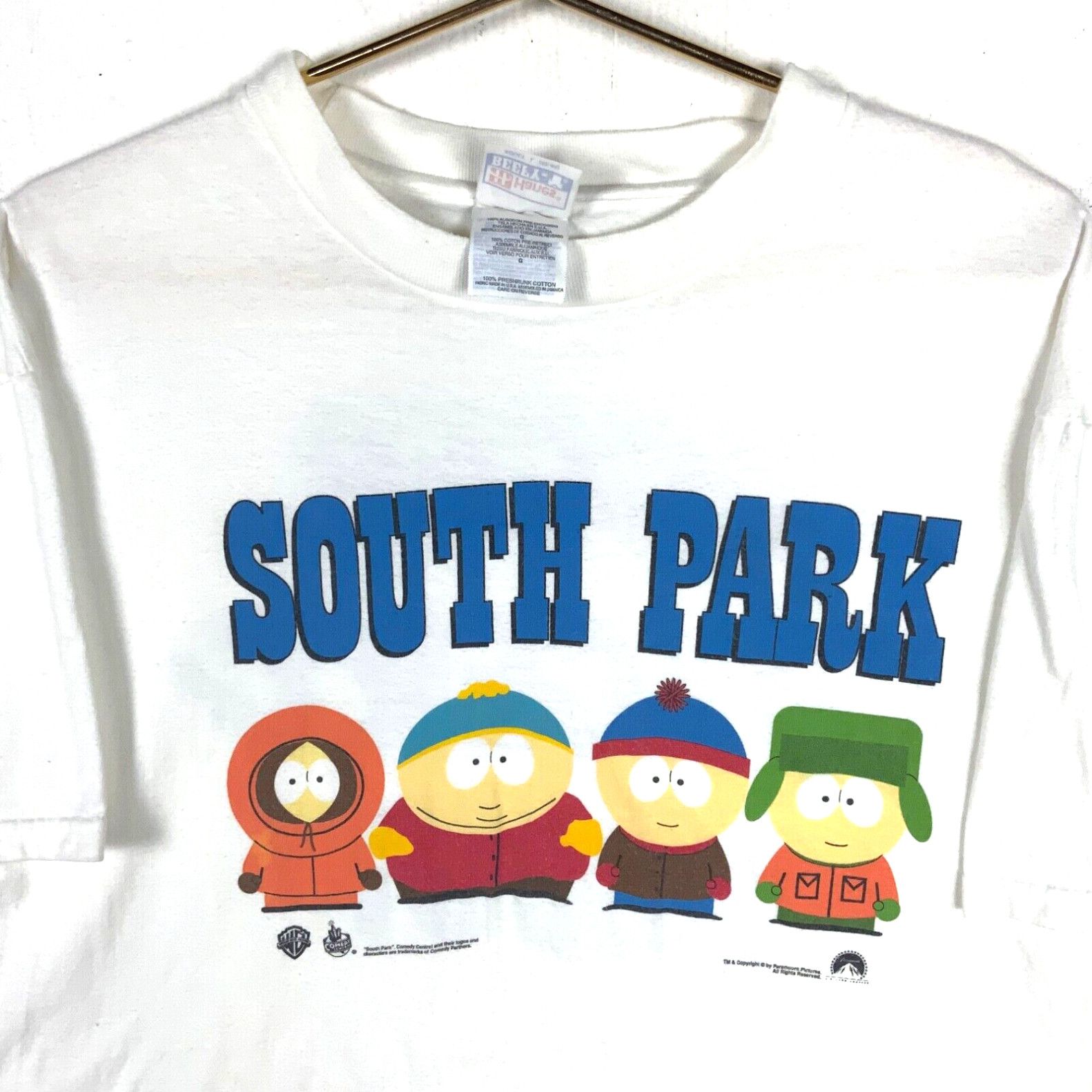 Hanes Vintage South Park Bigger Longer Uncut T-Shirt Large Cartoon 90s ...