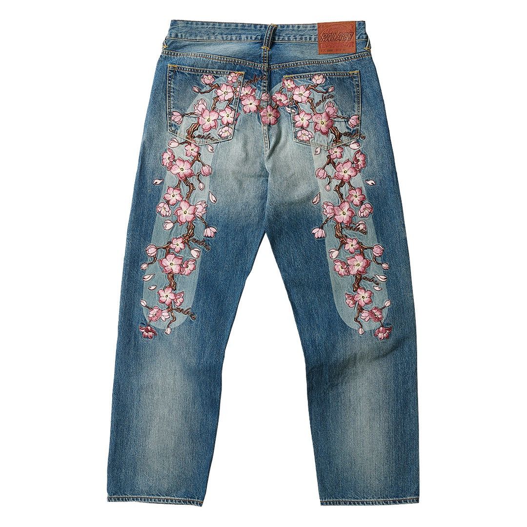 Evisu × Palace Evisu x Palace Cherry Blossom Denim | Grailed