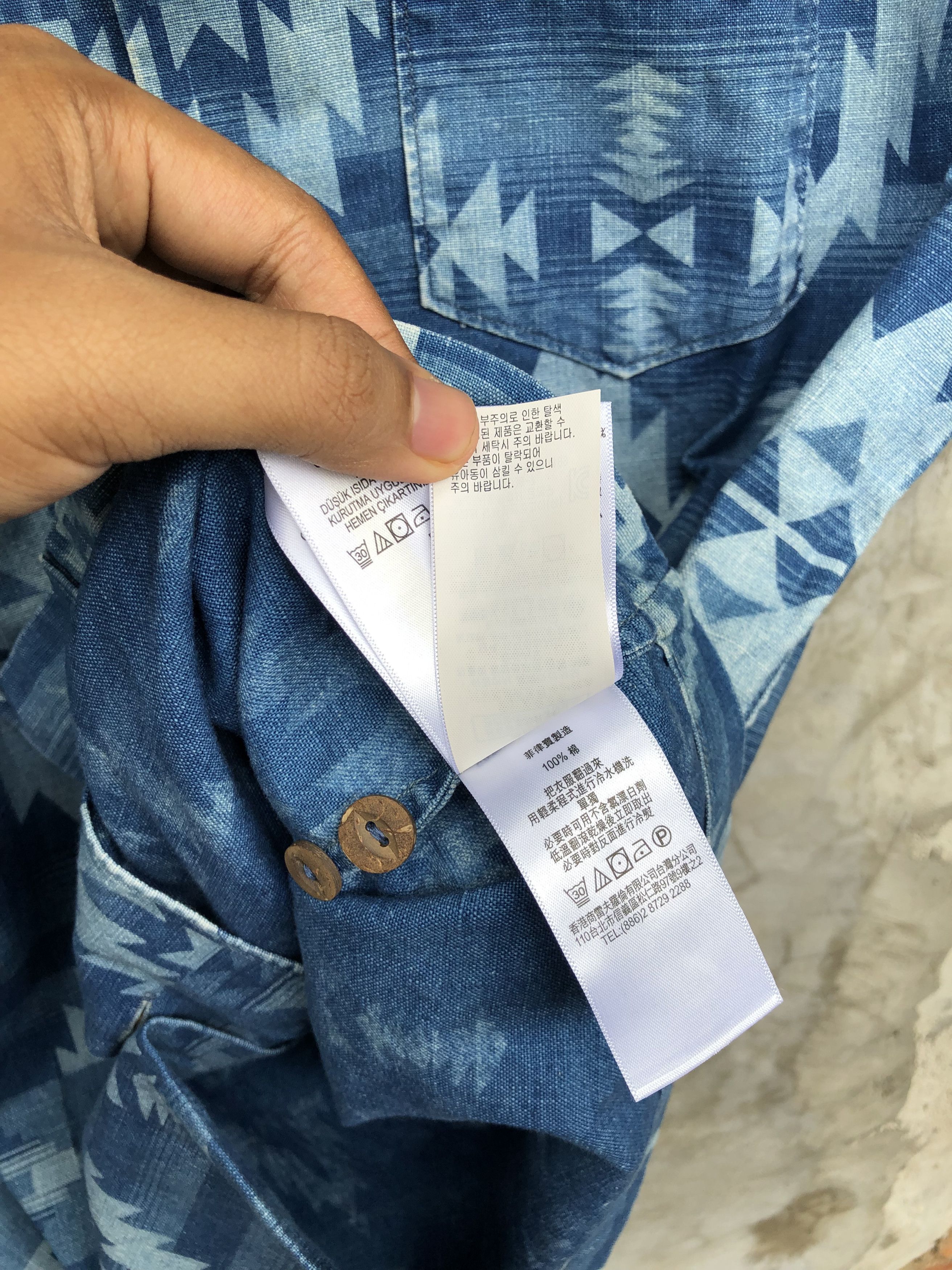 Navajo × RRL Ralph Lauren × Ralph Lauren 💥RARE💥 RRL Ralph Lauren Navajo Indigo camp collar shirt ...