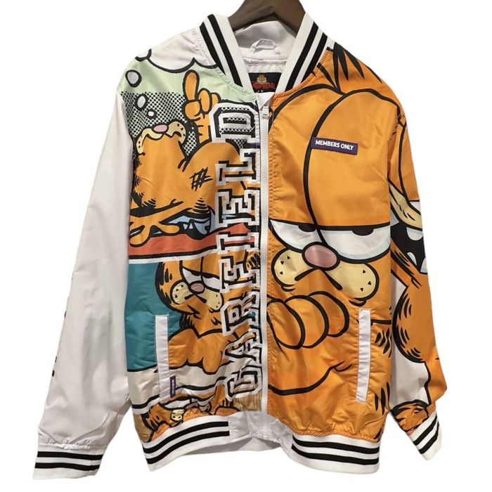 Members Only Garfield x Members Only Windbreaker Full Zip Jacket Size L ...