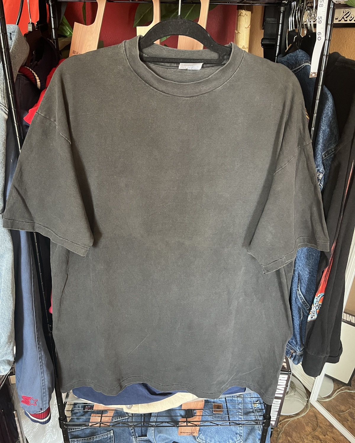 Hanes Hanes 90’s Blank Faded Black Tee Single Stitch | Grailed