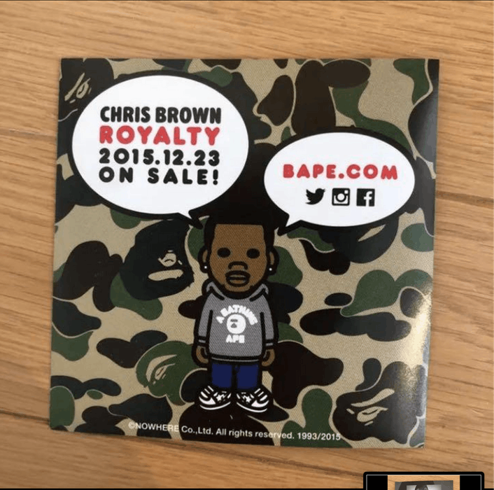 Bape 2015 dead stock Bape x Chris Brown sticker | Grailed