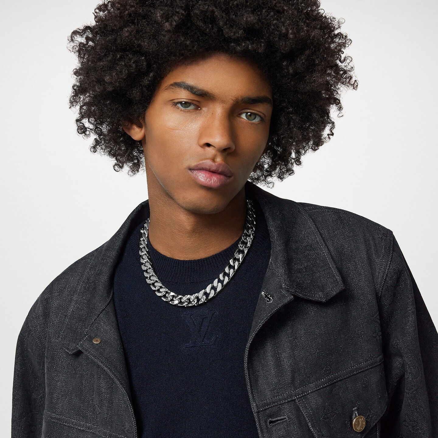 Jewelry Louis Vuitton LOUIS VUITTON NECKLACE CHAIN MONOGRAM SILVER LV LOGO M69987 Grailed