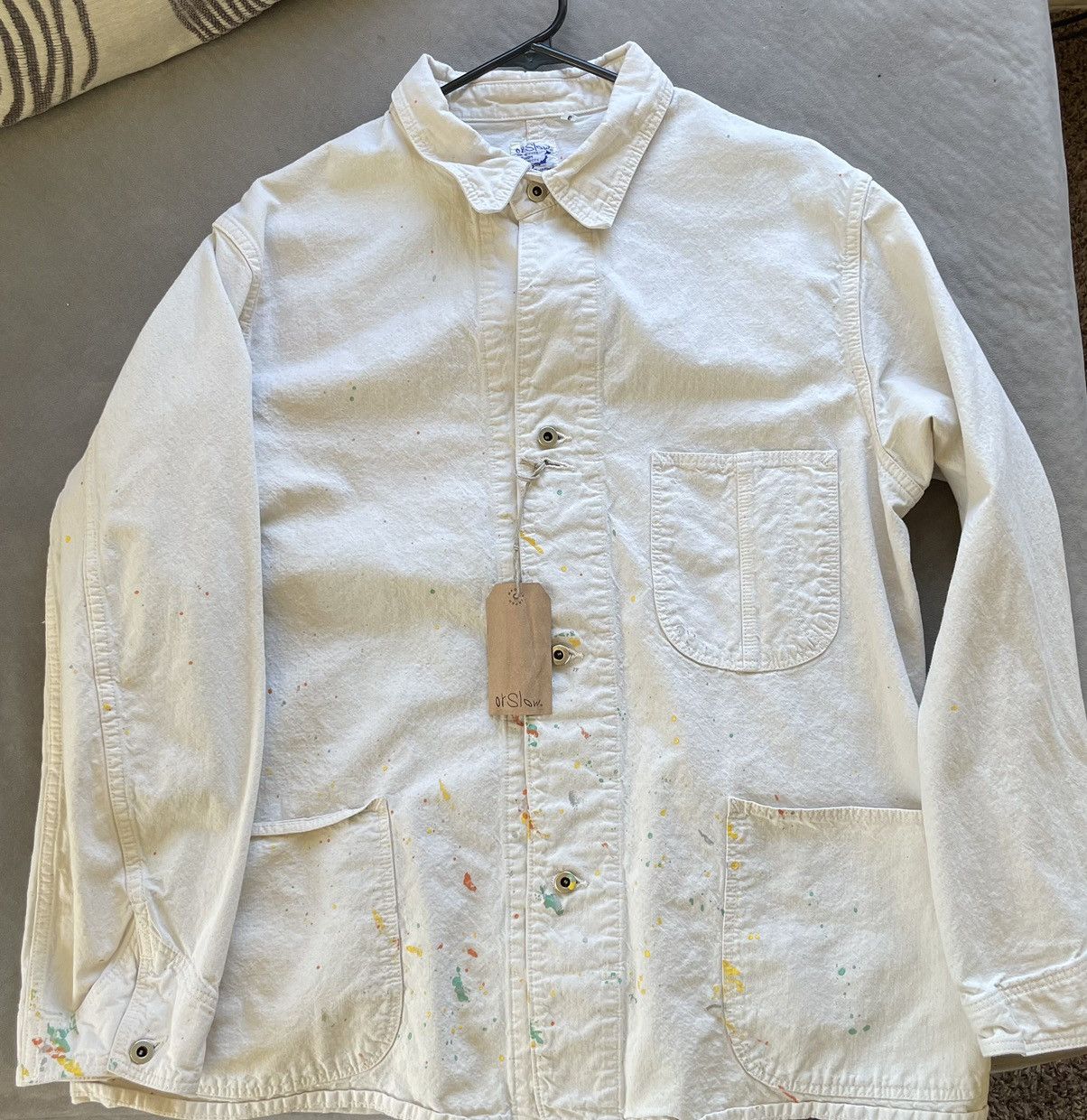 Orslow orSlow 40’s Coverall - Ecru with Paint (Size 3) | Grailed
