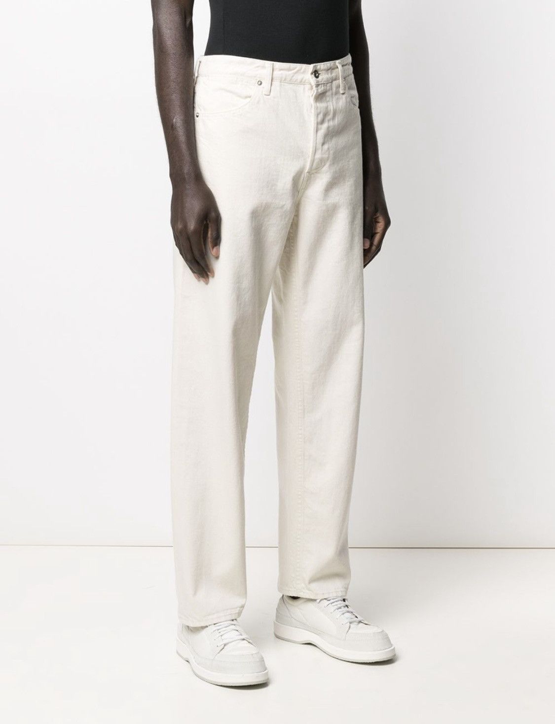 Jil Sander New JIL SANDER Japanese Selvedge Wide Denim Off White Jeans ...