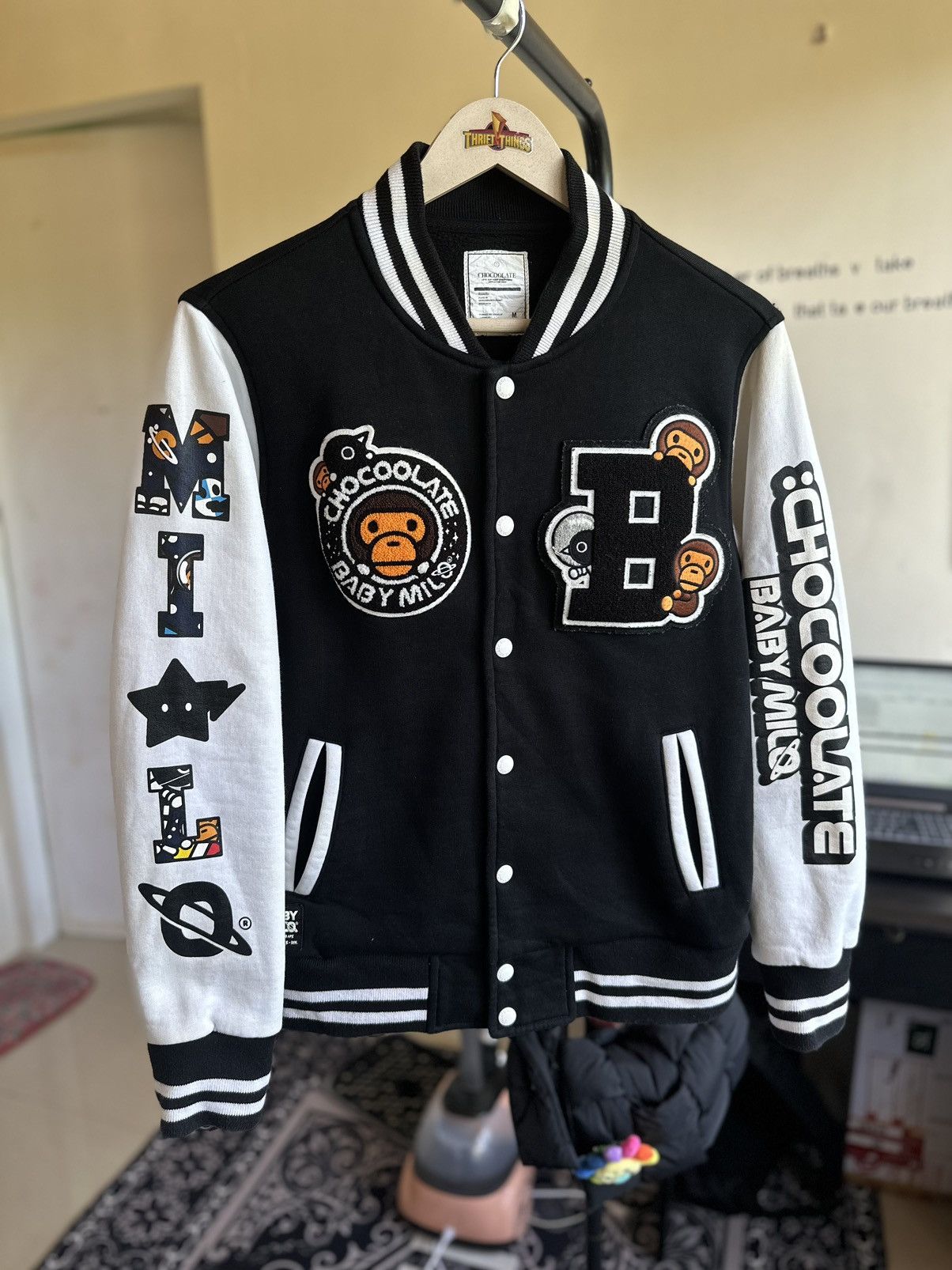 Bape × Chocolate Baby Milo x Chocoolate Varsity Jacket | Grailed