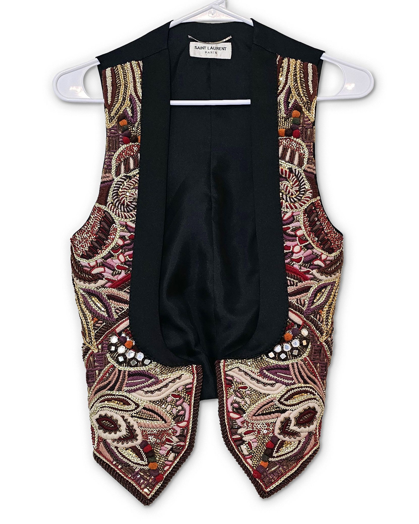 Saint Laurent Paris SS15 Embellished and Embroidered Psych Rock Vest ...