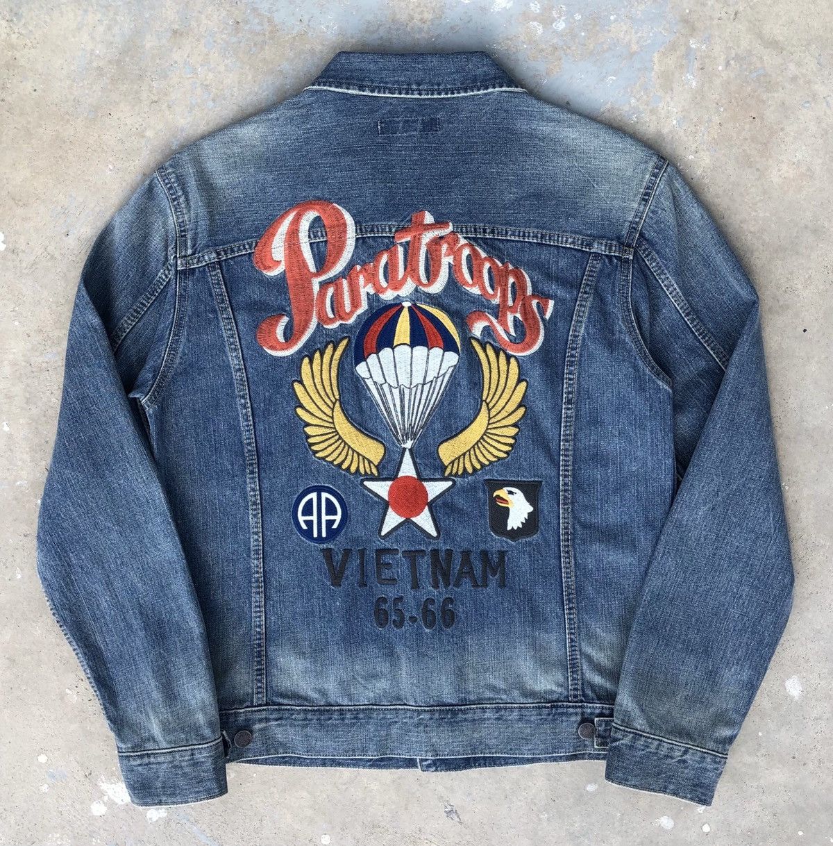 Avirex × Denim Jacket × Vintage AVIREX Type Blue Denim Souvenir Jacket ...