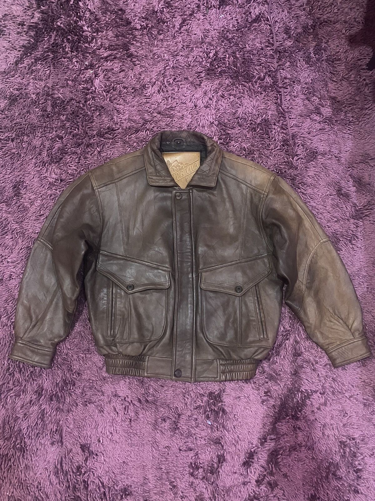 Japanese Brand × Leather Jacket × Vintage Vintage Hunting Club Leather ...
