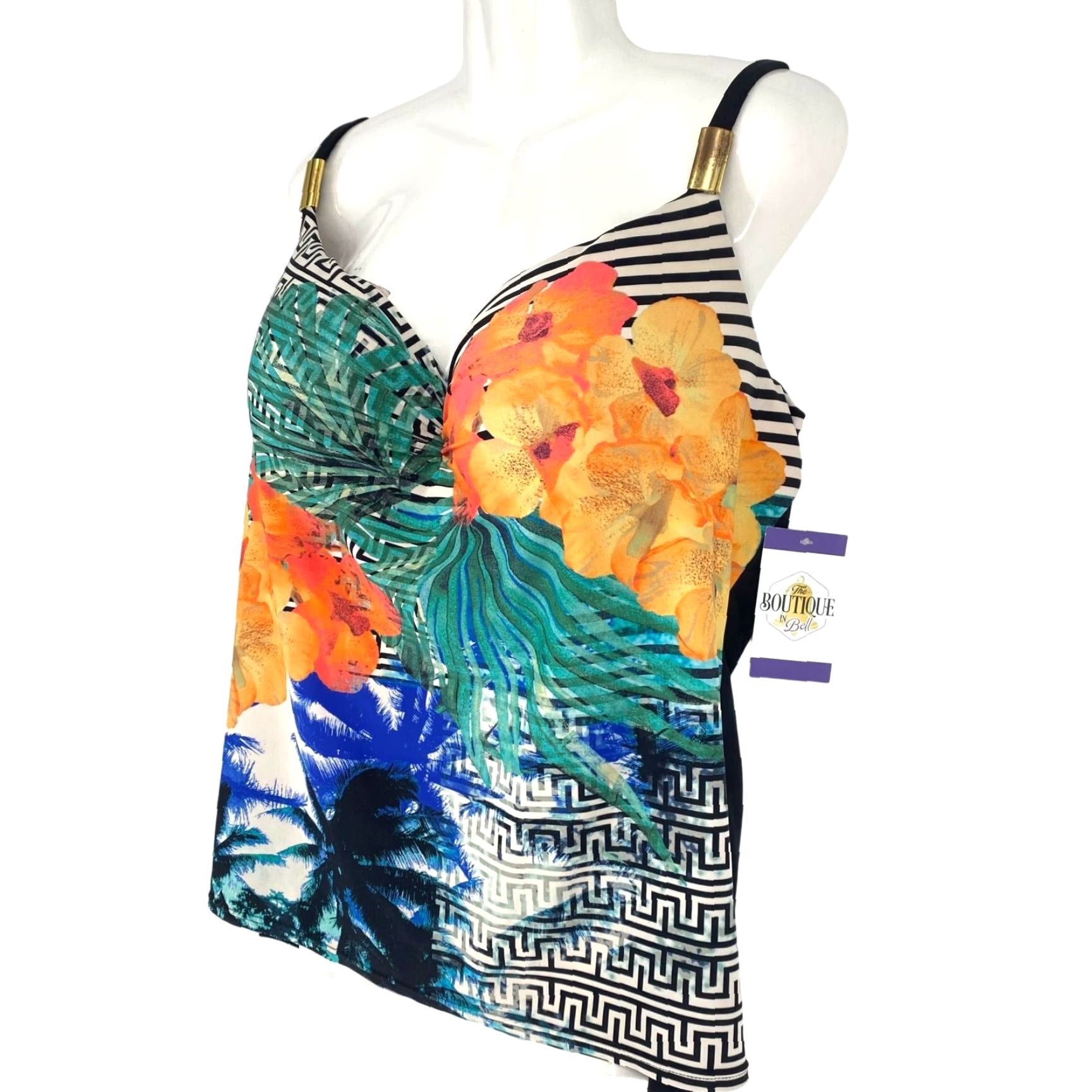 Swims SWIM by Cacique Tankini Women 40DDD Multicolor Floral Underwired ...