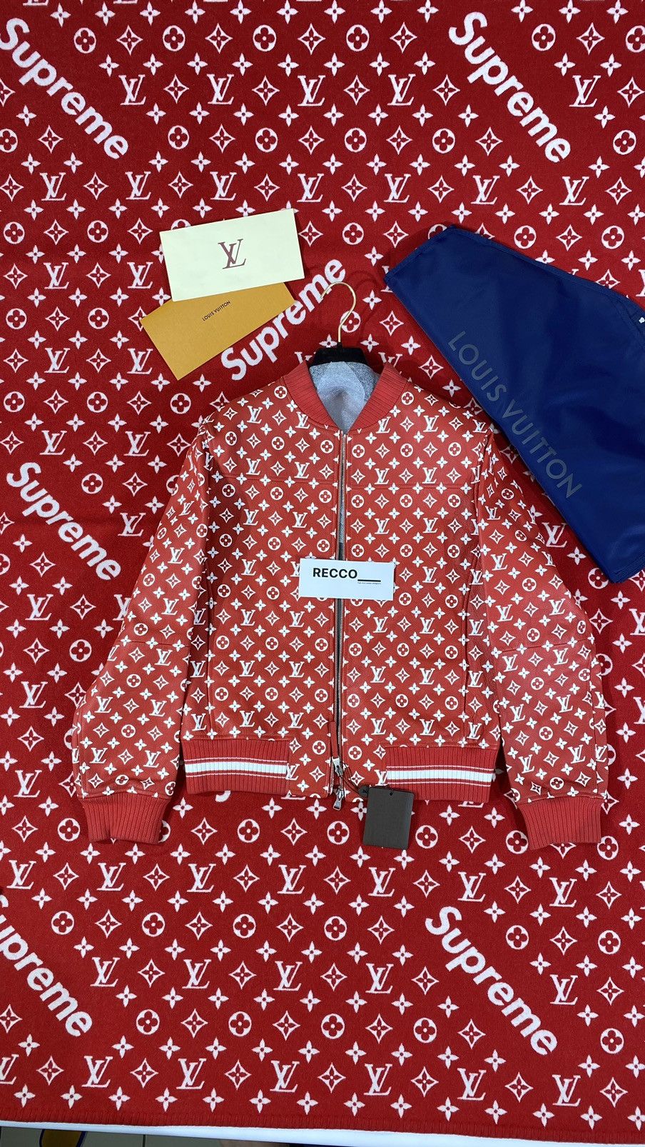 Louis Vuitton × Supreme Louis Vuitton X SUPREME 50 Bomber Monogram ...