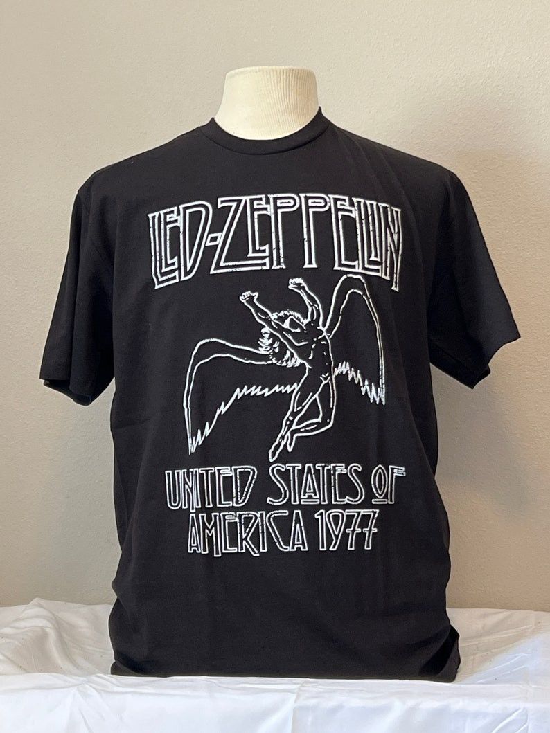 Gildan × Rock Band × Vintage Led Zeppelins 1977 US Rock Band Vintage T-Shirts 1side | Grailed