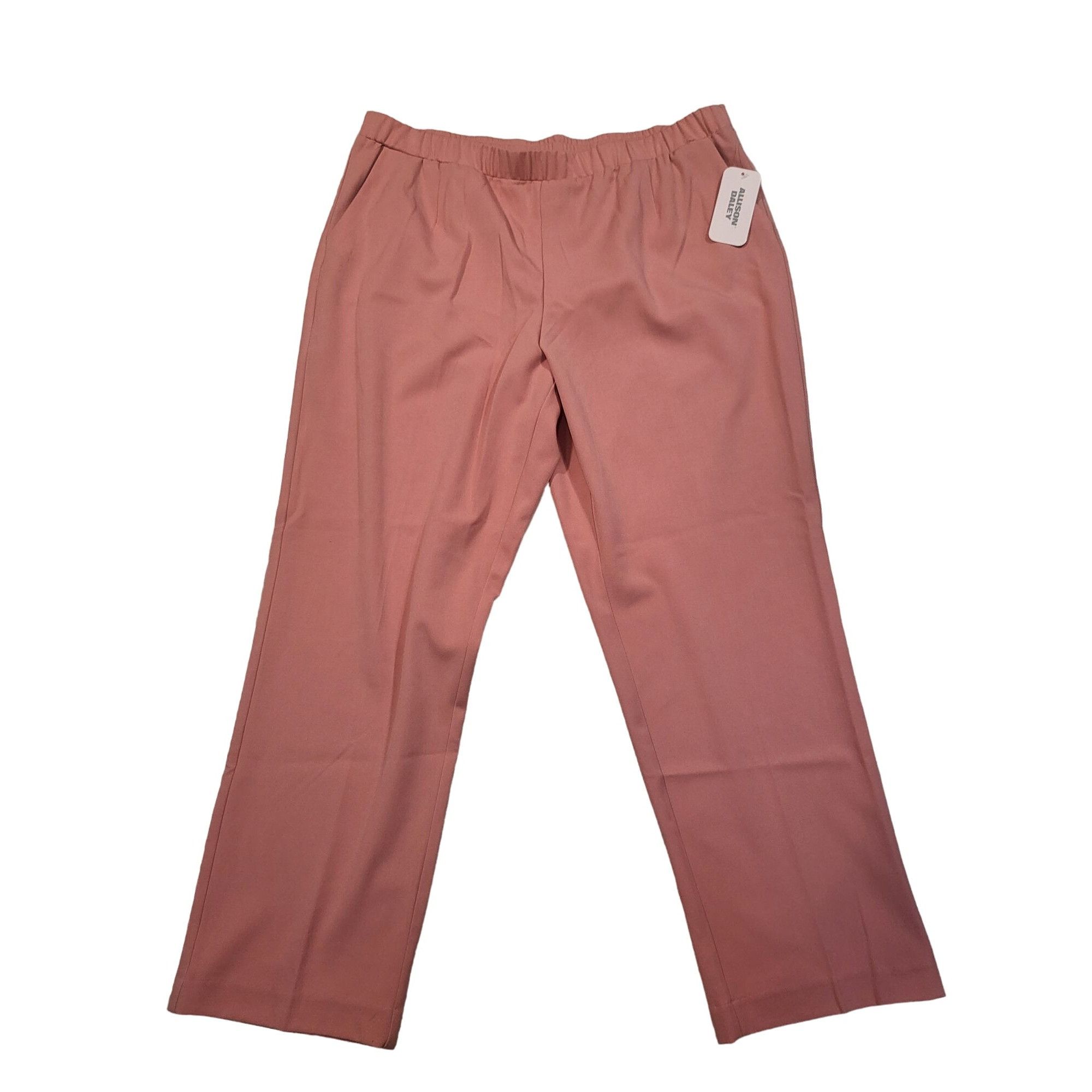 Designer Allison Daley Pants Women Sz 18 S Salmon Stretchy Comfort St ...