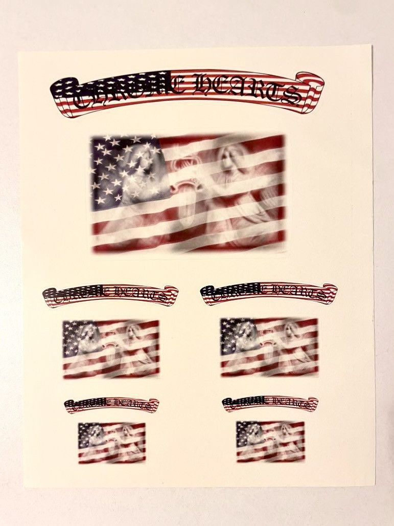 Chrome Hearts Chrome hearts American flags sticker sheet | Grailed