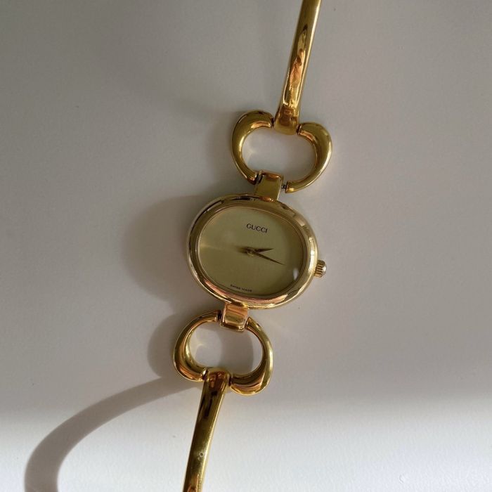 Gucci Gucci 90s 18K Gold Plated Horsebit Bangle Watch | Grailed