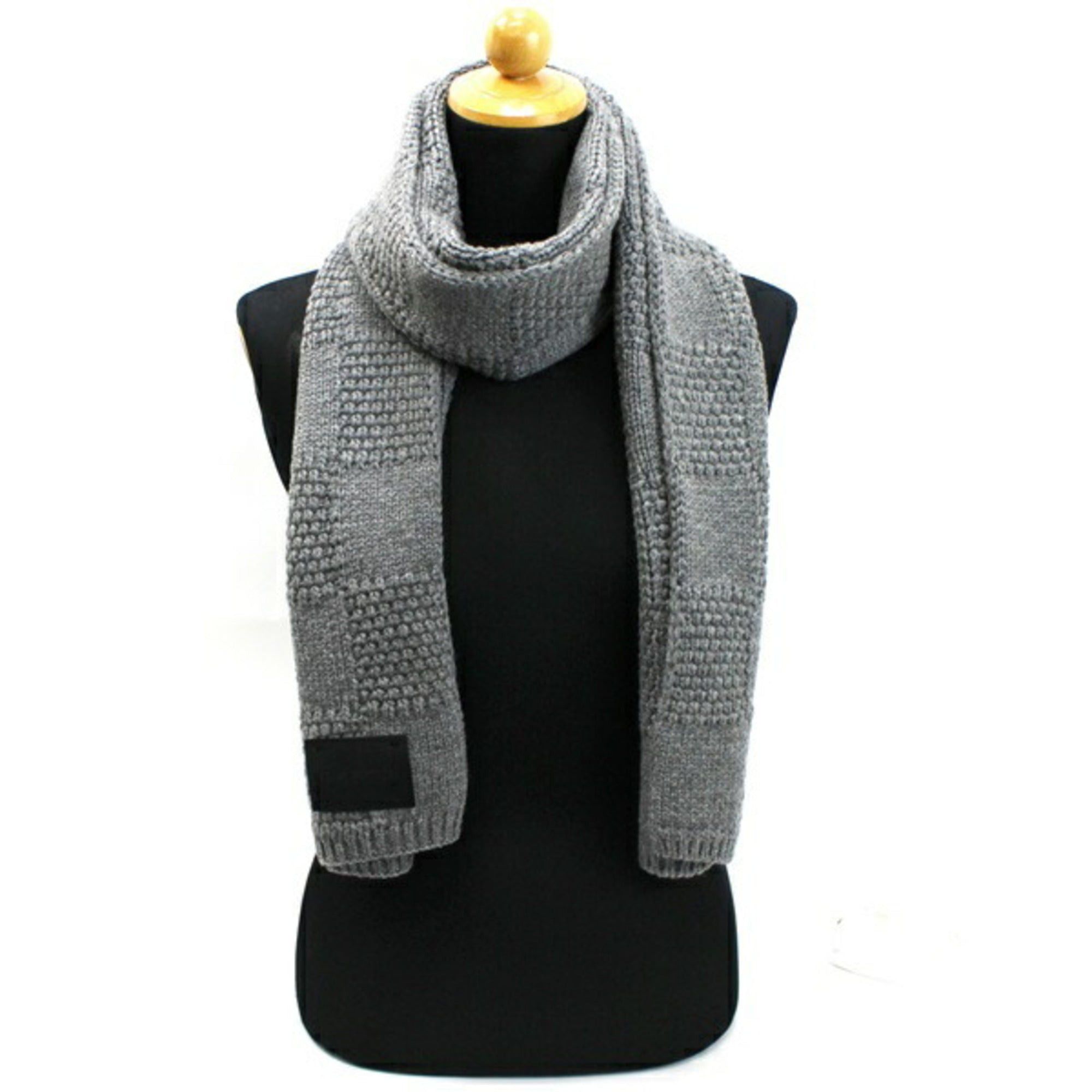 Louis Vuitton LOUIS VUITTON Echarpe Damier Wool Muffler Gray 156 x 27 ...