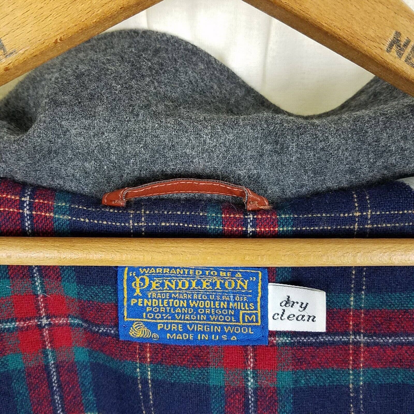 Pendleton Vintage Pendleton Wool Bomber Jacket Knit Trim Plaid USA ...