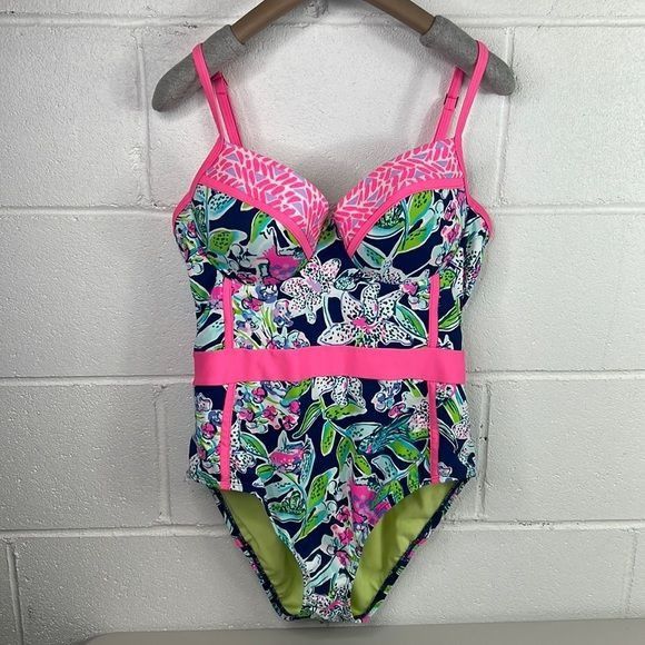 Lilly Pulitzer Lilly Pulitzer Palma One-Piece Deep Sea Navy Sway This ...