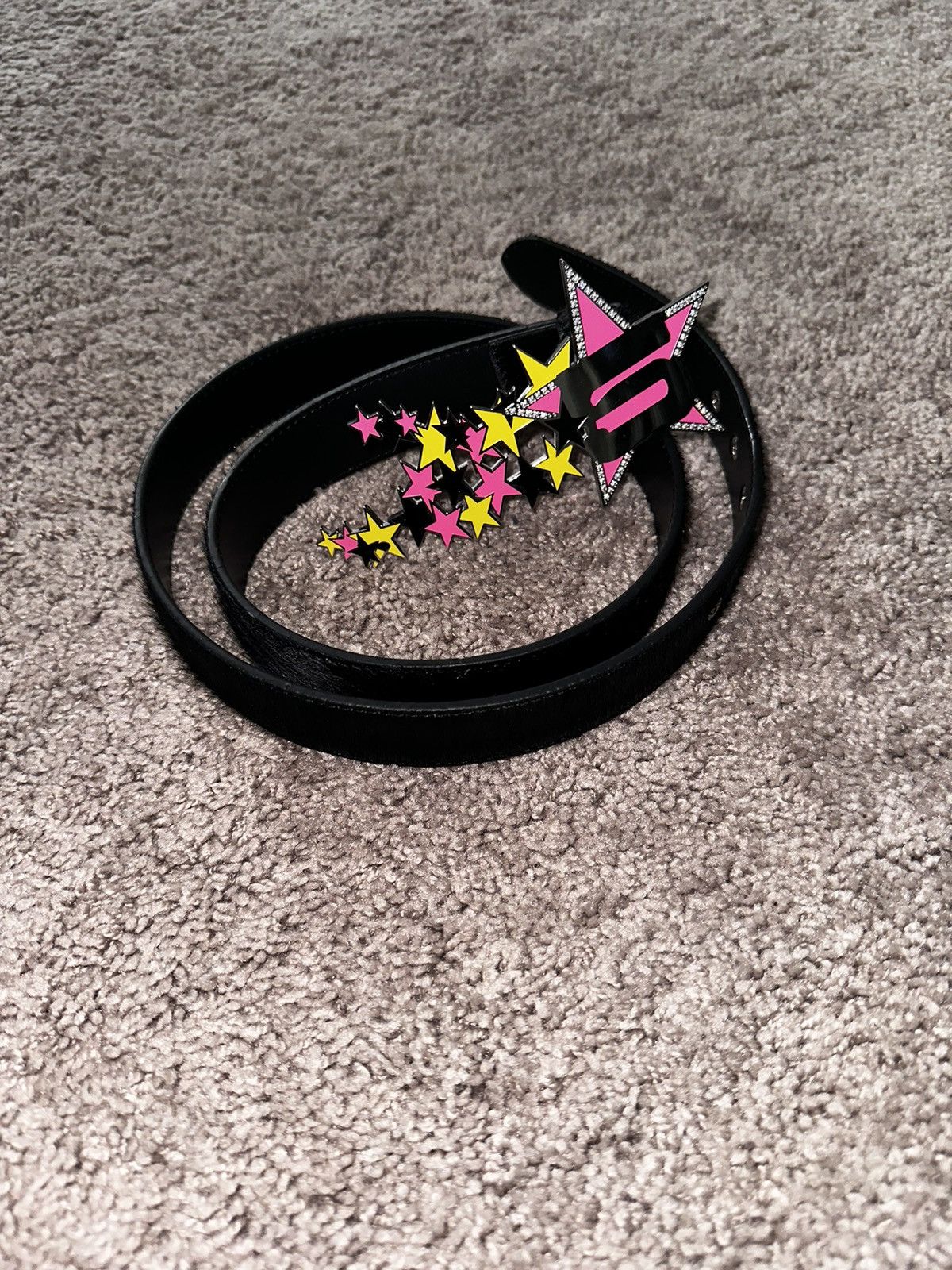 Spider Worldwide Sp5der Worldwide “5” Star Logo Pony Hair Belt | Grailed