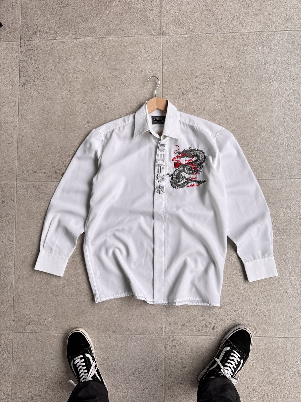 Versace × Vintage Versace rare japanese dragon vintage shirt | Grailed