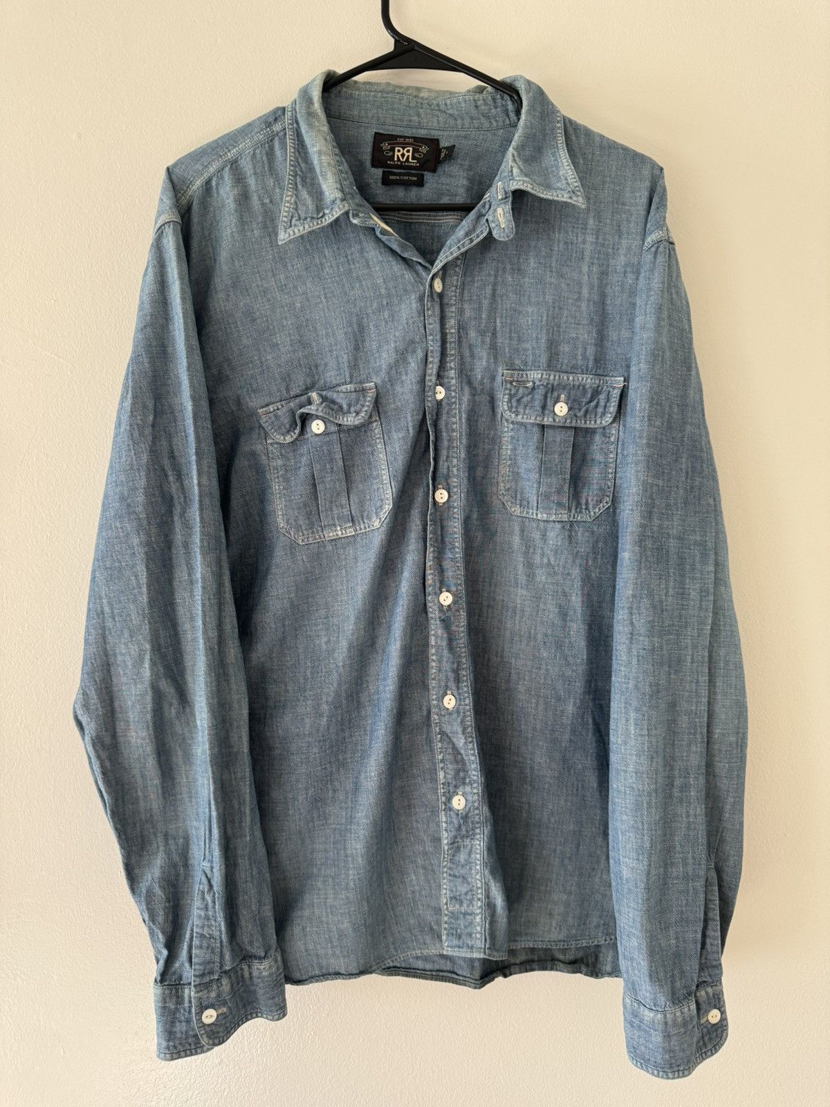 RRL Ralph Lauren × Ralph Lauren Vintage RRL chambray button down | Grailed