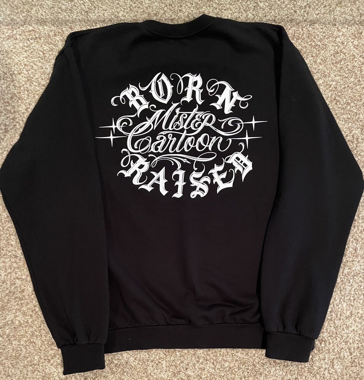 Born X Raised BORN X RAISED + MR. CARTOON SCRIPT ROCKER CREWNECK XXL ...