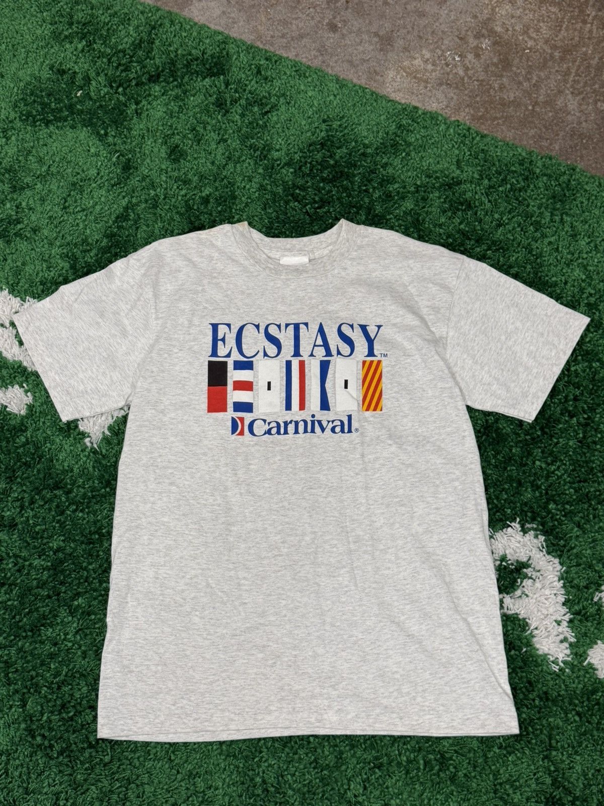 Vintage Vintage Ecstasy Carnival Cruise Tab Puff Tee Large Grey | Grailed