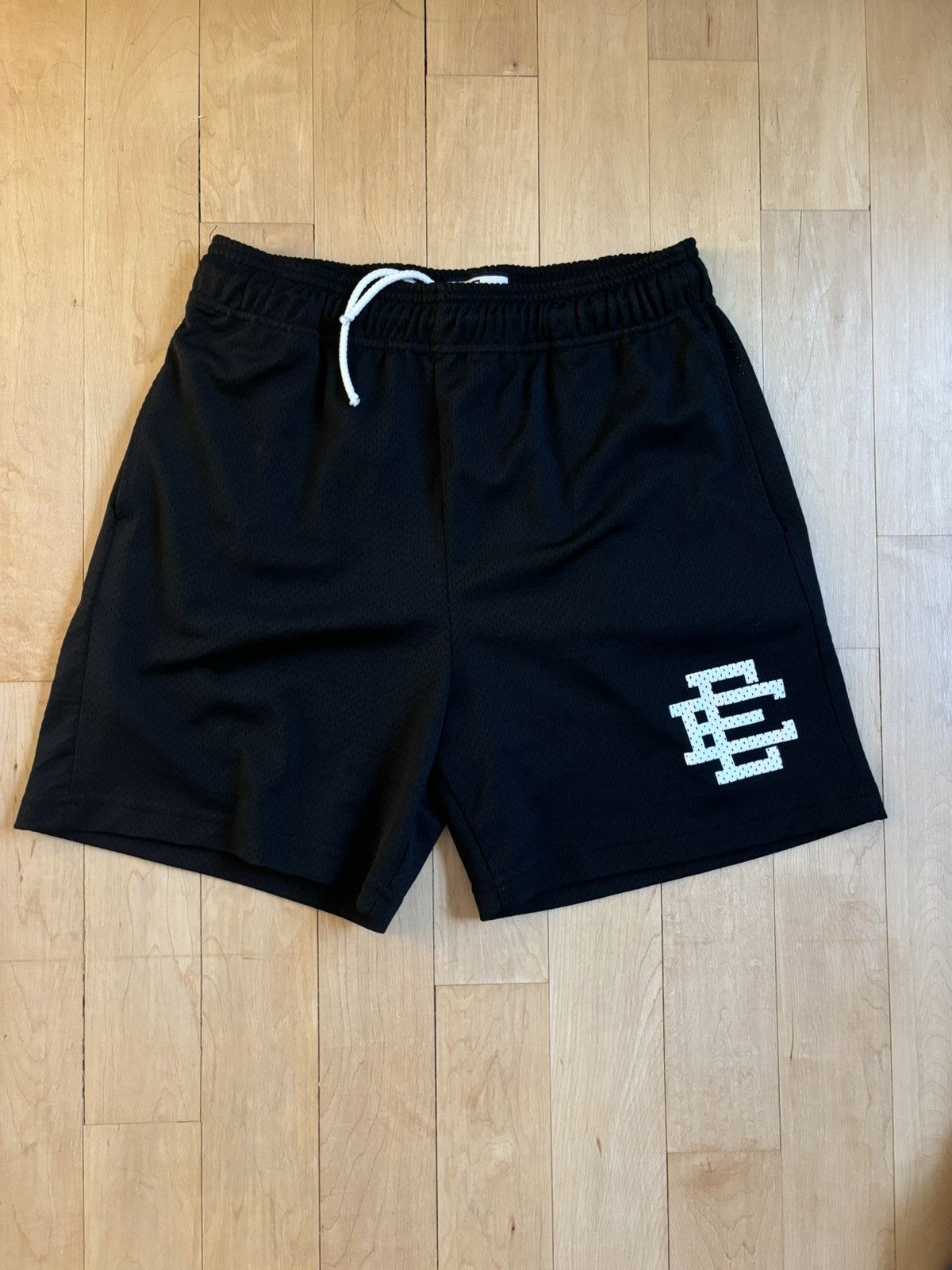 Eric Emanuel Black Eric Emanuel Mesh Shorts White Logo | Grailed