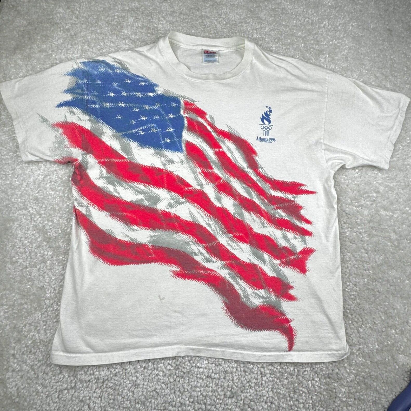 Hanes Vintage 1996 Olympics T Shirt Adult Large 90s Mens Short Sleeve ...