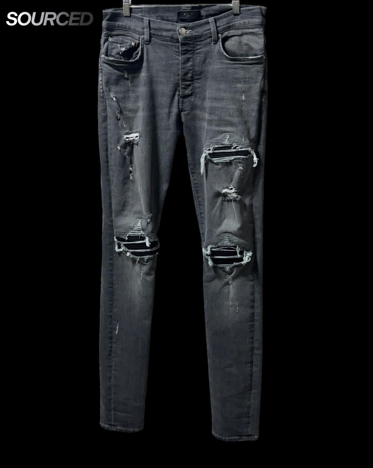 Amiri AMIRI Mx1 Black Patch Jeans Grey | Grailed
