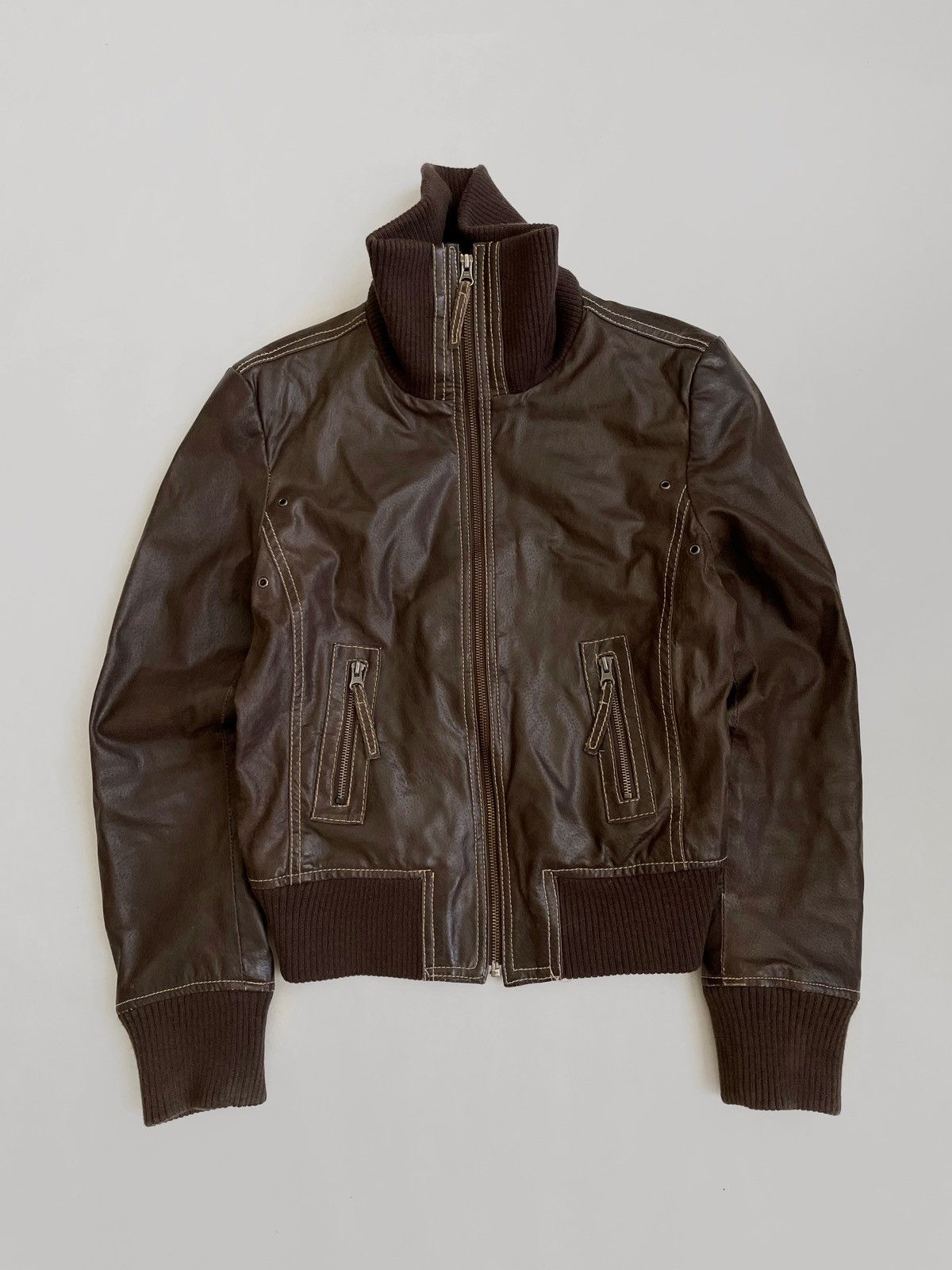 Vintage Vintage Leather bomber Jacket 2000s | Grailed