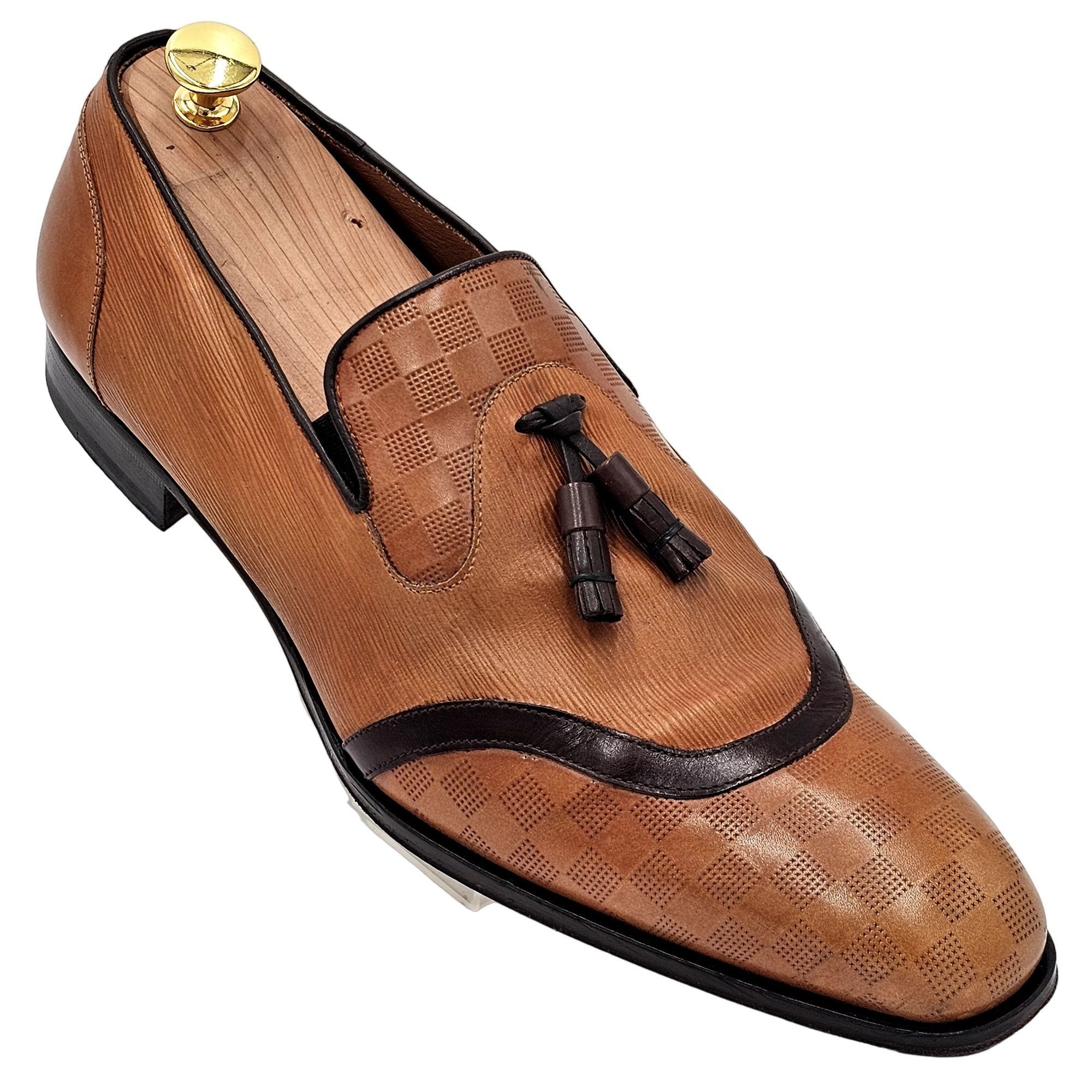 Mezlan Stunning Mezlan Mens 10 Brown Tan Artisan Leather Dress Shoe ...