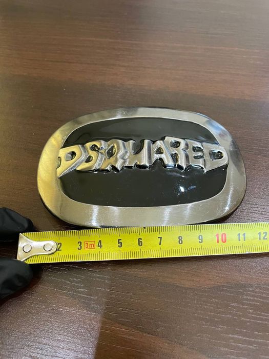 Dsquared2 90's Dsquared 3D Logo Metallic Buckle belt | Grailed